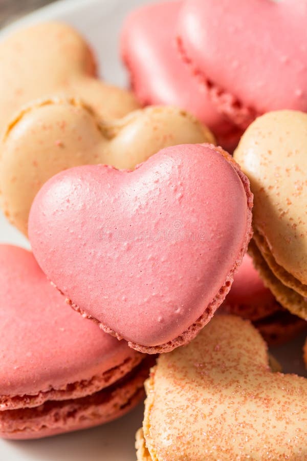Valentines Day Heart Shaped Macarons Stock Photo - Image of macarons ...