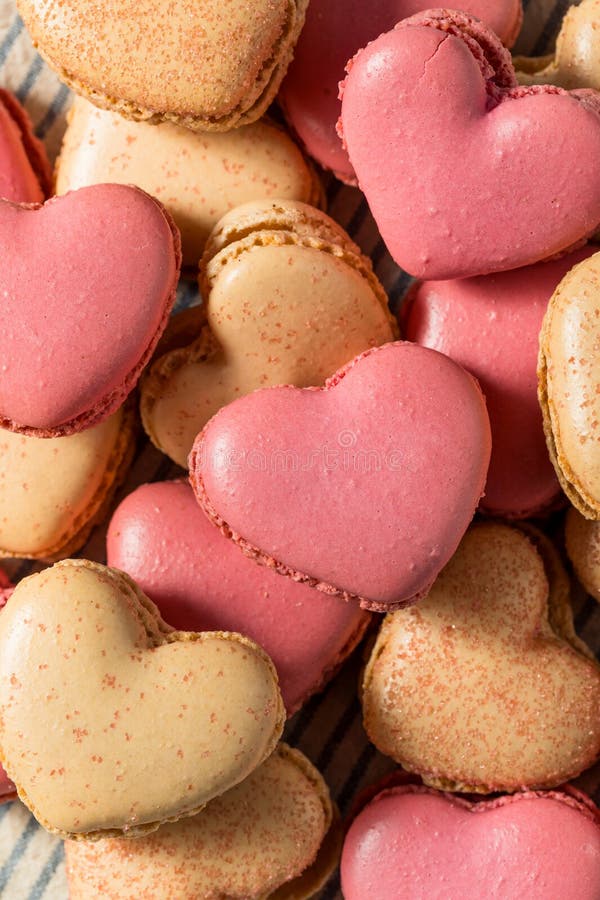 Valentines Day Heart Shaped Macarons Stock Image - Image of love ...