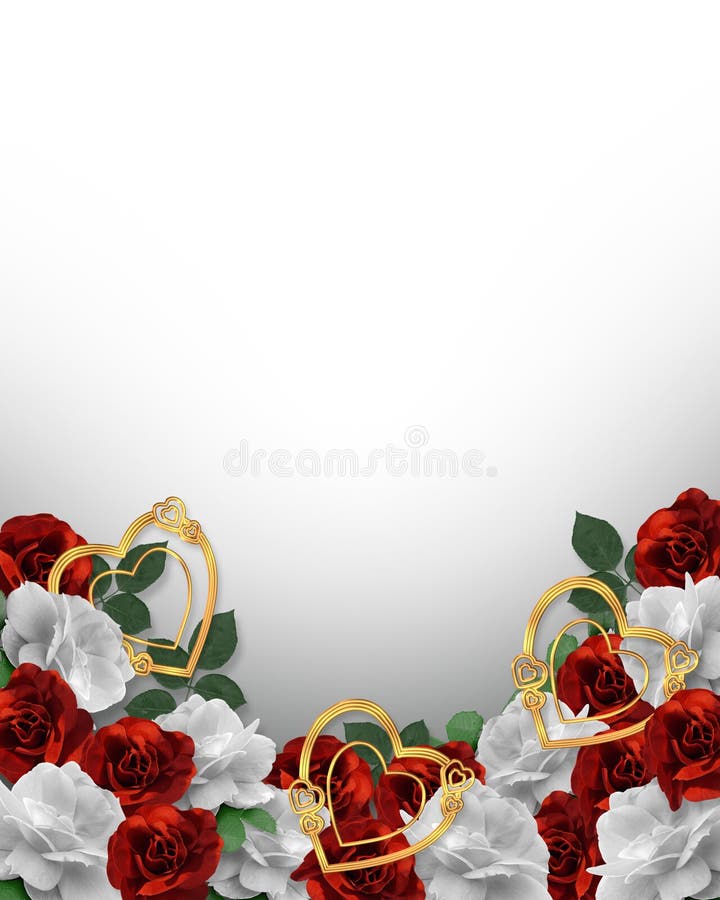 Valentines Day Hearts and Roses Border Stock Illustration ...