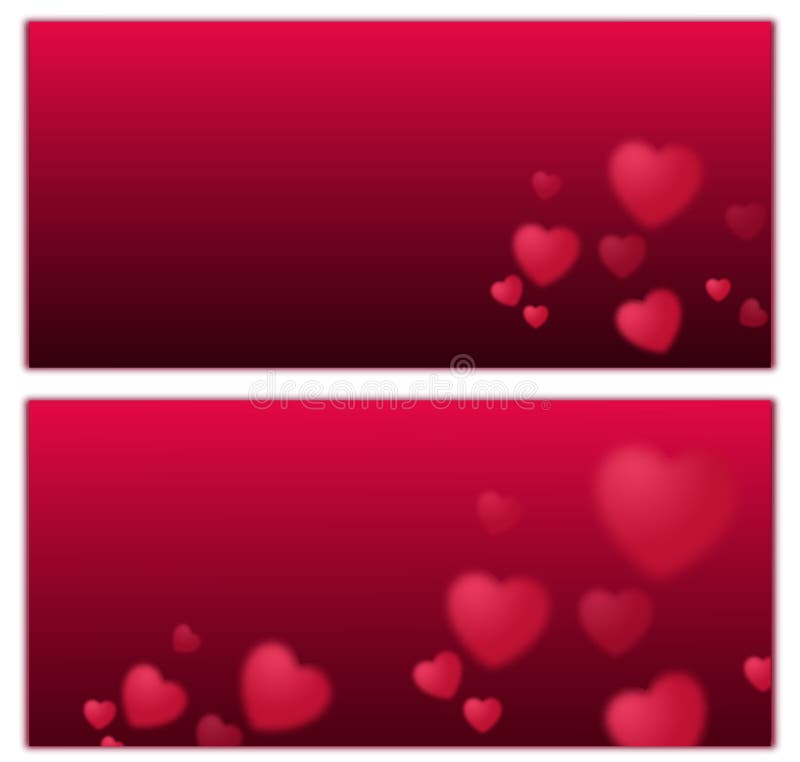 Valentines Day Illustration. Red Blurred Hearts on Red Background ...
