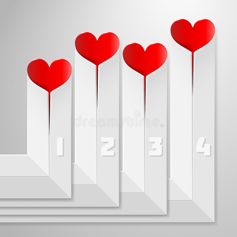 Valentines Day Infographics with Hearts Stock Vector - Illustration of ...