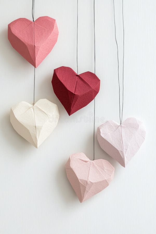 Valentines Day Kids Paper Craft . Ai Generated Stock Photo - Image of ...