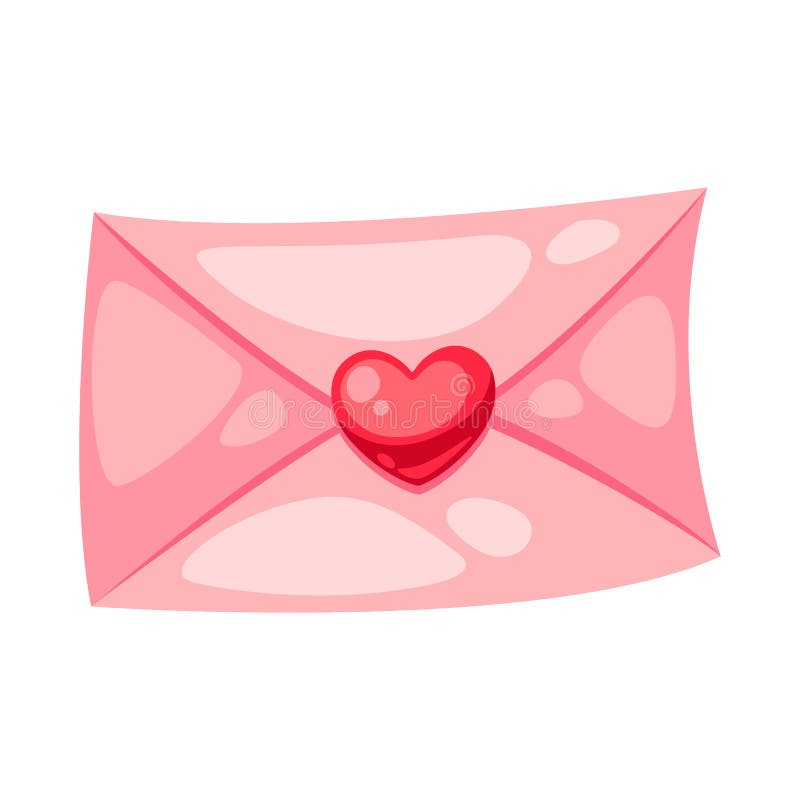 Valentines Day Letter with Heart. Stock Vector - Illustration of letter ...