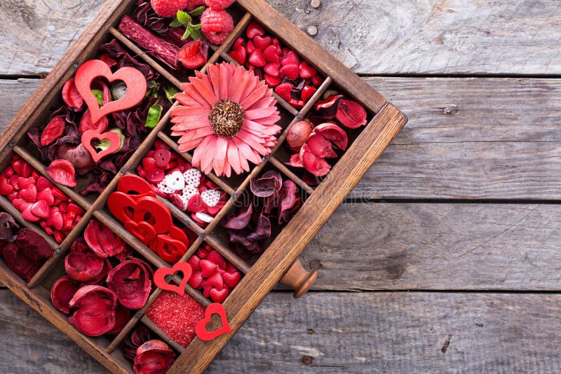 Valentines Day Little Things in a Box Stock Photo - Image of beautiful ...