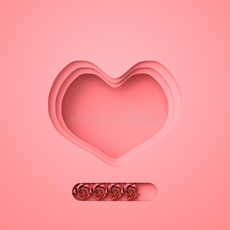 Valentines Day Loading Bar with Paper Cut Out Illustration with Heart ...