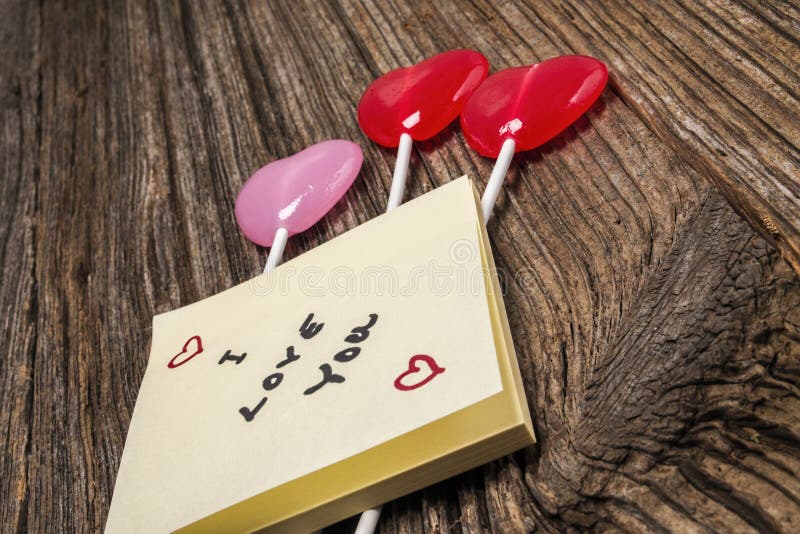Valentines Day Message,sticky Note,heart Candy Stock Photo - Image of ...