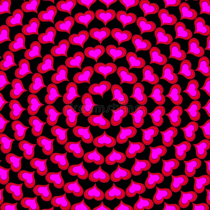 Valentines Day Mod Concentric Hearts Vector Background Pattern Stock ...