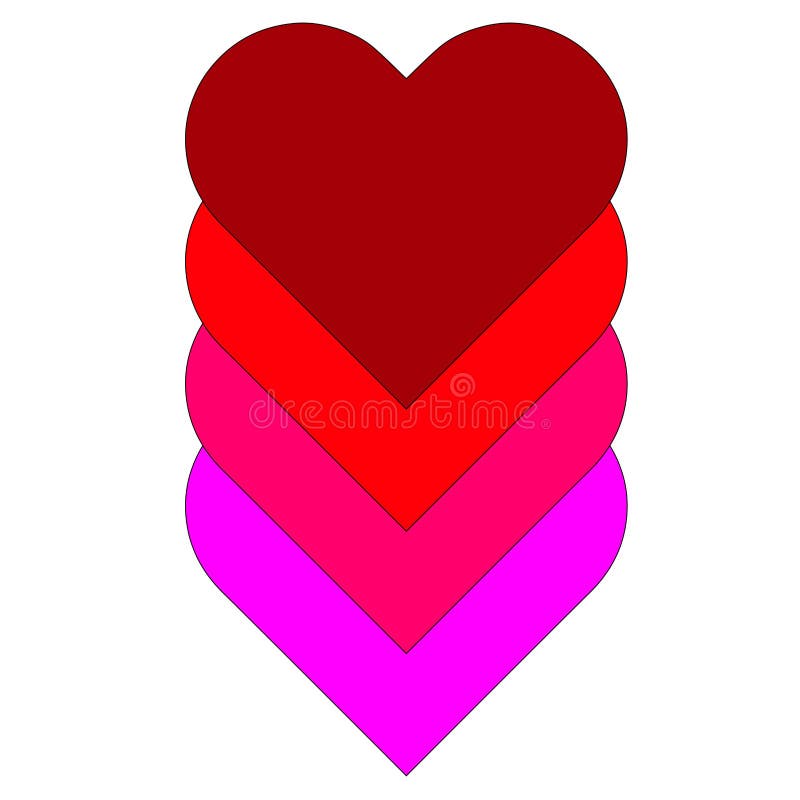 Valentines Day Overlapping Heart Vector Graphic Stock Vector ...