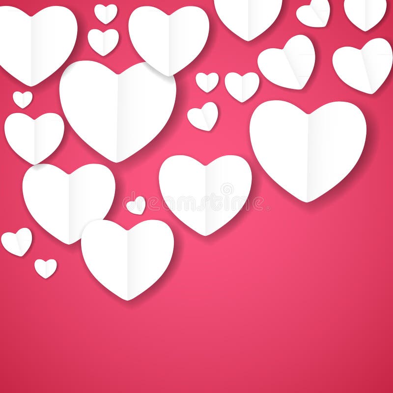 Valentines Day Paper Heart Backgroung, Vector Illustration Stock Vector ...