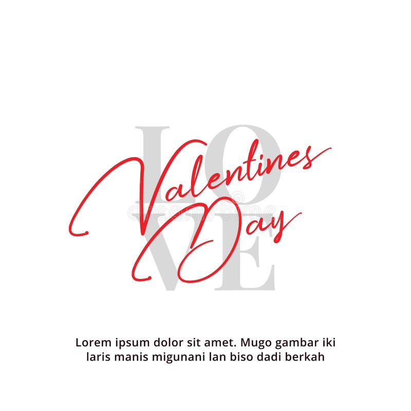 Valentines Day Poster Text with Signature Script Typography Style ...