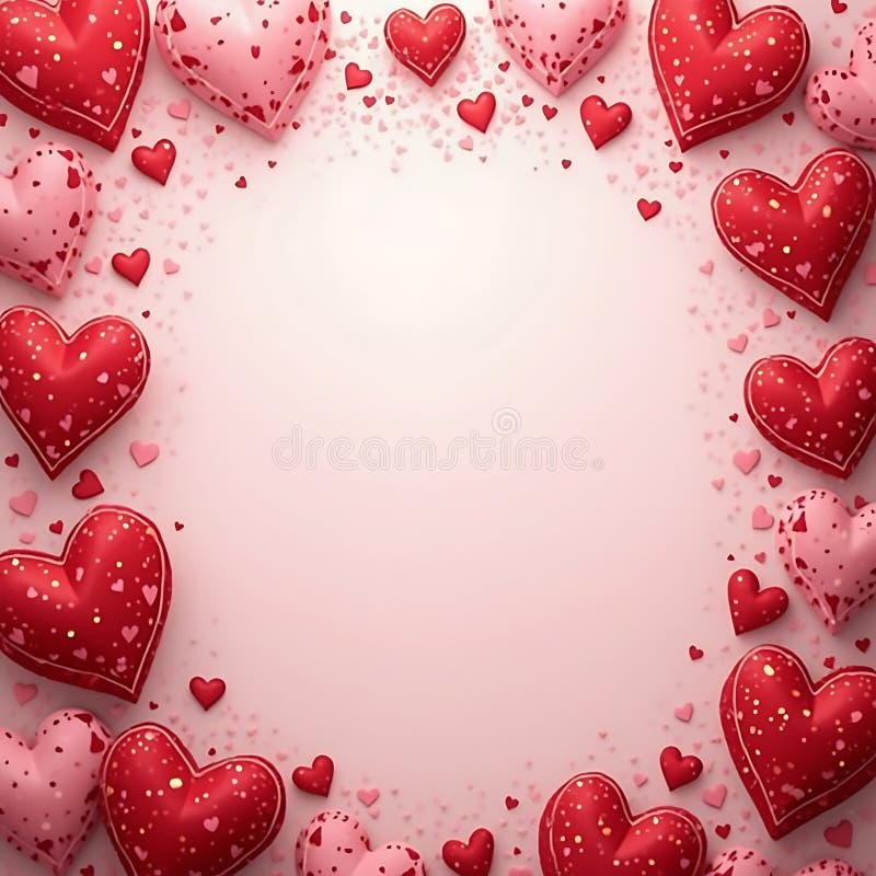 Valentines Day Romantic Heart Border Frames Stock Illustration ...