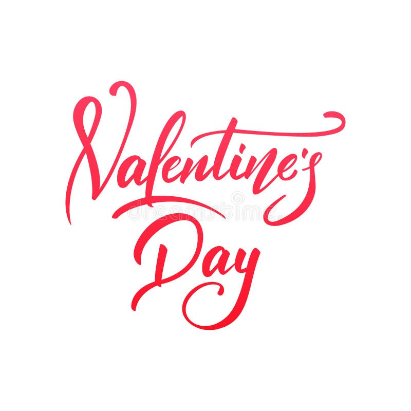 Valentines Day. Script Lettering Design Stock Vector - Illustration of ...