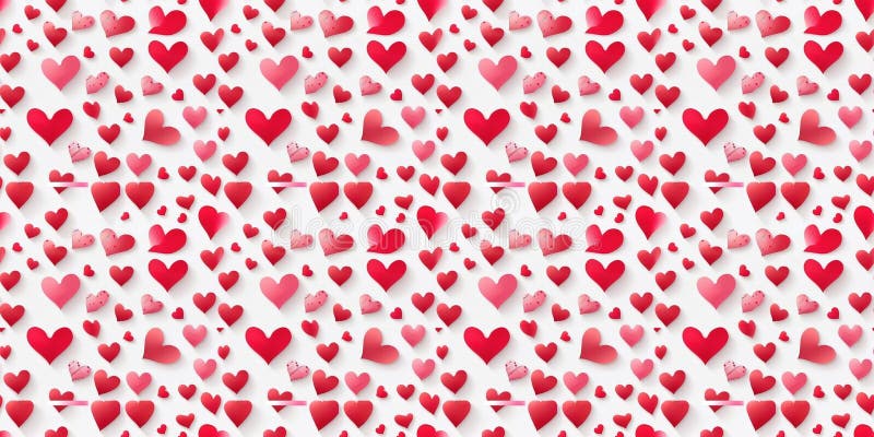 Valentines Day Seamless Pattern Small Heart Shape White Background ...