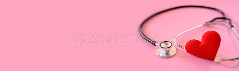 Valentines Day And Sweetest Day Concept Stethoscope With Red Heart On