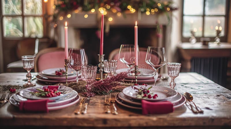 Valentines Day Tablescape and Table Decor, Romantic Table Setting with ...