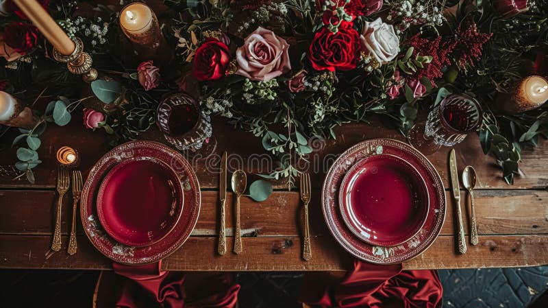 Valentines Day Tablescape and Table Decor, Romantic Table Setting with ...