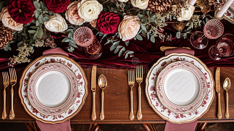 Valentines Day Tablescape and Table Decor, Romantic Table Setting with ...