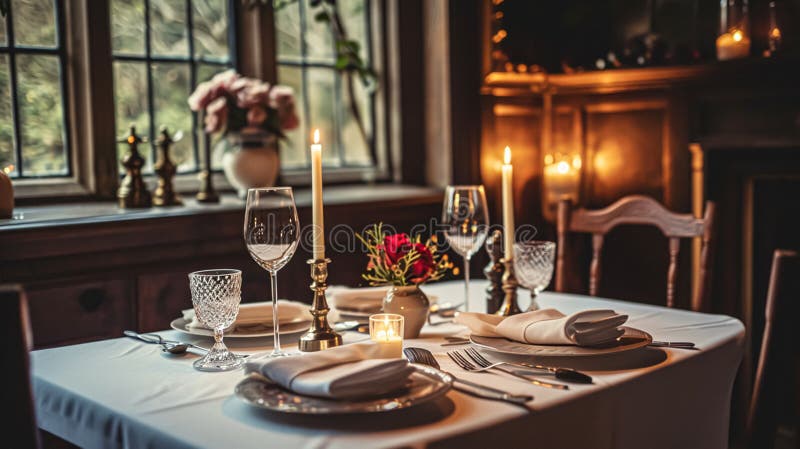 Valentines Day Tablescape and Table Decor, Romantic Table Setting with ...