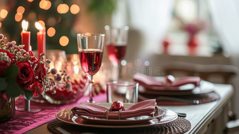 Valentines Day Tablescape and Table Decor, Romantic Table Setting with ...