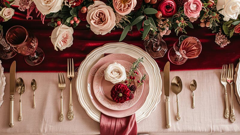 Valentines Day Tablescape and Table Decor, Romantic Table Setting with ...