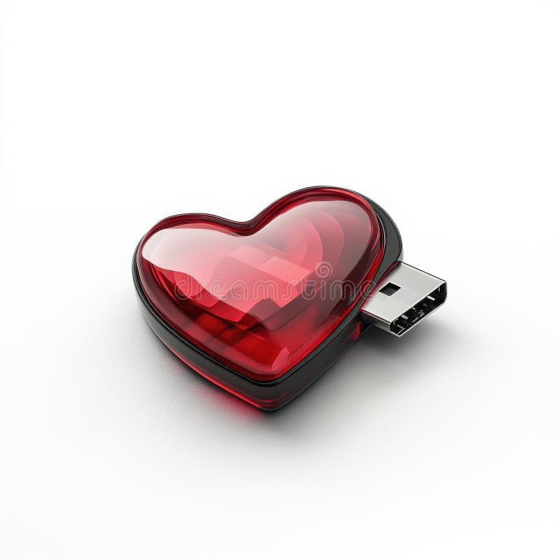 Valentines Day USB Flash Drive Stock Illustration - Illustration of ...