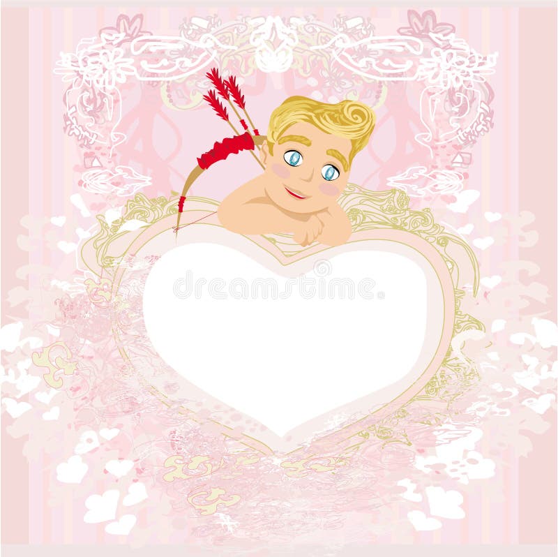Valentines Frame with a Sweet Cupid Stock Vector - Illustration of ...