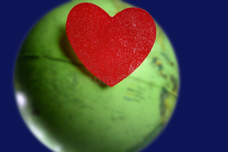 Heart Shaped World in Young Womans Hands Stock Image - Image of planet ...
