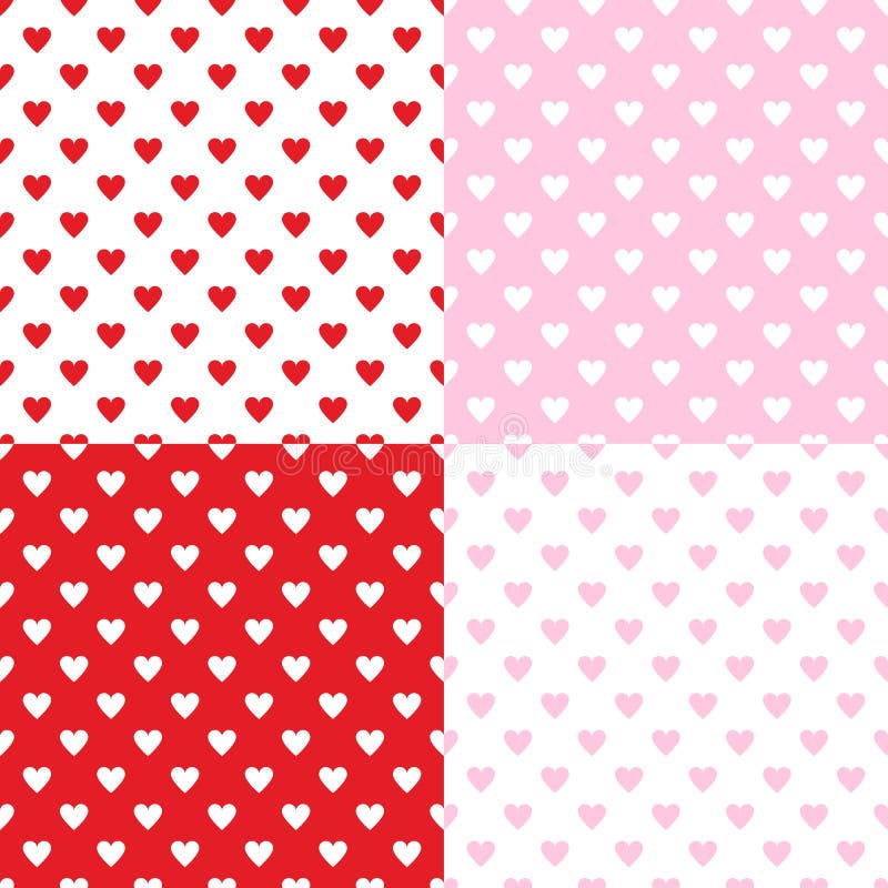 Valentines Seamless Patterns Stock Vector - Illustration of drawing ...