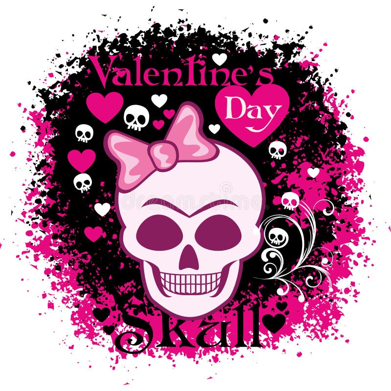 Valentines Skull With Heart Stock Illustration Illustration Of Hell