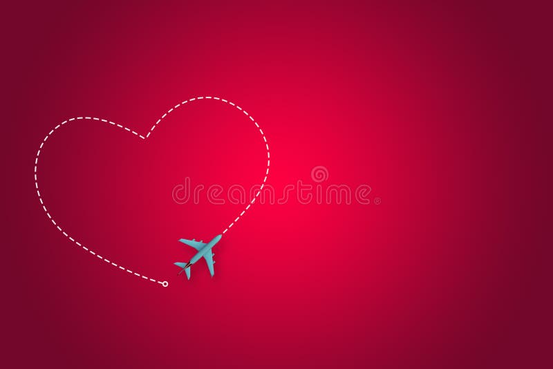 Valentines Week Special Illustration Idea. Airplane Make Heart Shape ...