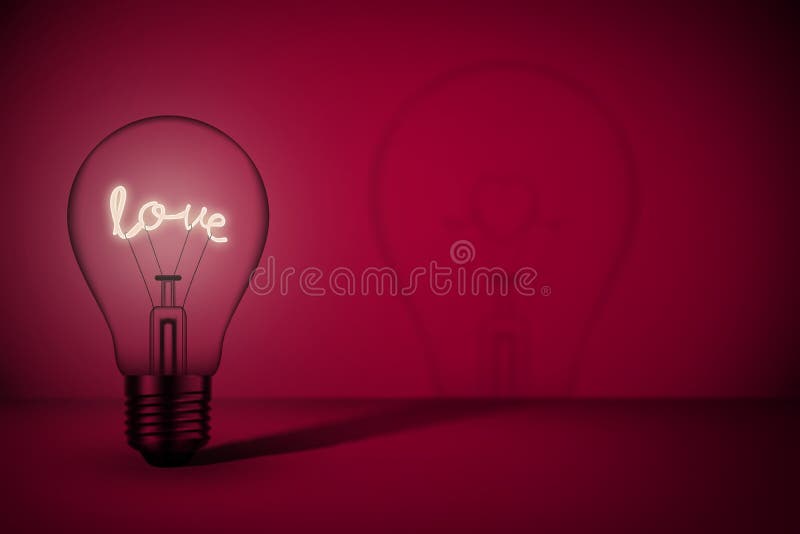 Valentines Week Special Illustration Idea. Glowing Love in a Electric ...