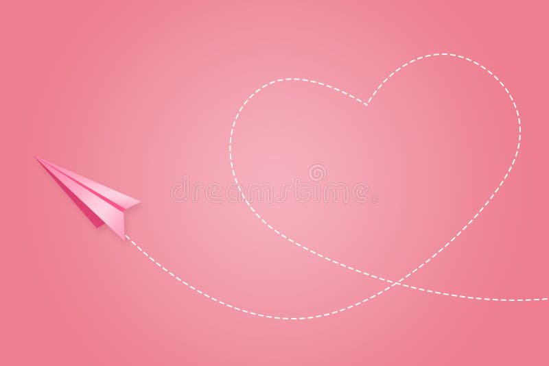 Valentines Week Special Illustration Idea. Paper Plane Make Heart Shape ...