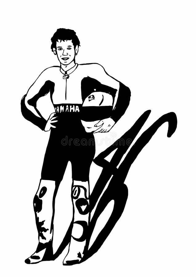 Valentino Rossi Line Art Zeichnung Vektor Abbildung - Illustration von ...