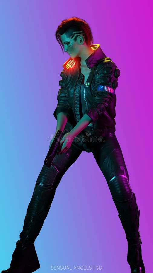 Valerie Cyberpunk 2077 Vertical 4K Editorial Photo - Illustration of ...