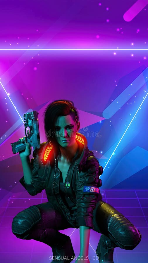 Valerie Cyberpunk 2077 Vertical 4K Editorial Photo - Illustration of ...