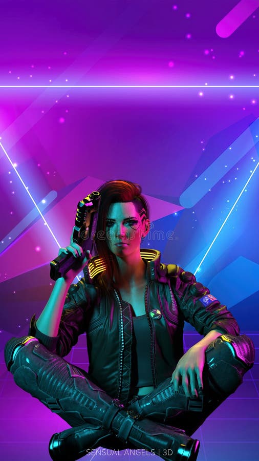 Valerie Cyberpunk 2077 Vertical 4K Editorial Photography - Illustration ...