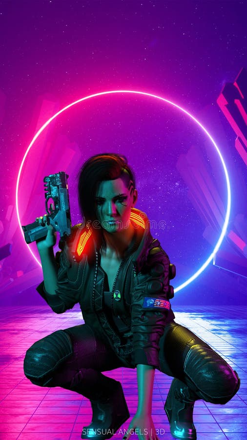Valerie Cyberpunk 2077 Vertical 4K Editorial Photography - Illustration ...