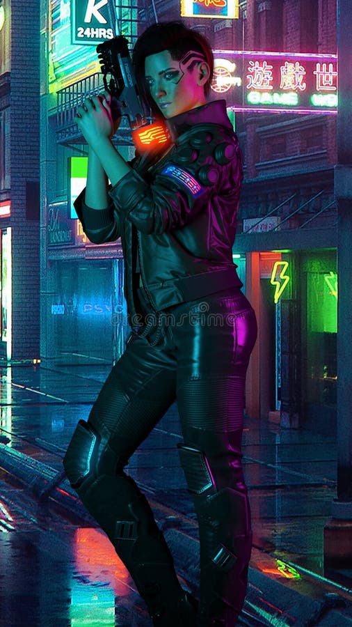 Valerie Cyberpunk 2077 Vertical 4K Editorial Photo - Illustration of ...