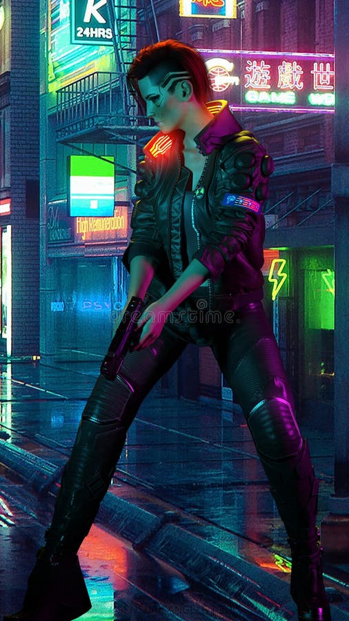 Valerie Cyberpunk 2077 Vertical 4K Editorial Stock Photo - Illustration ...