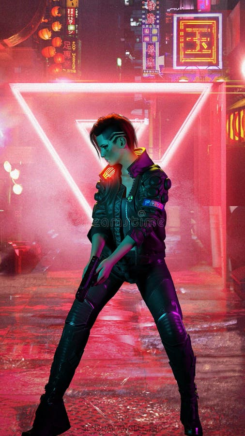 Valerie Cyberpunk 2077 Vertical 4K Editorial Stock Photo - Illustration ...