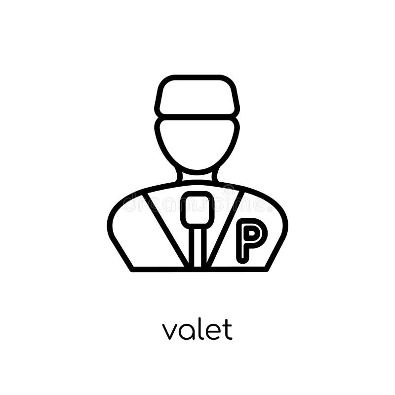 Valet Icon. Trendy Modern Flat Linear Vector Valet Icon on White Stock ...