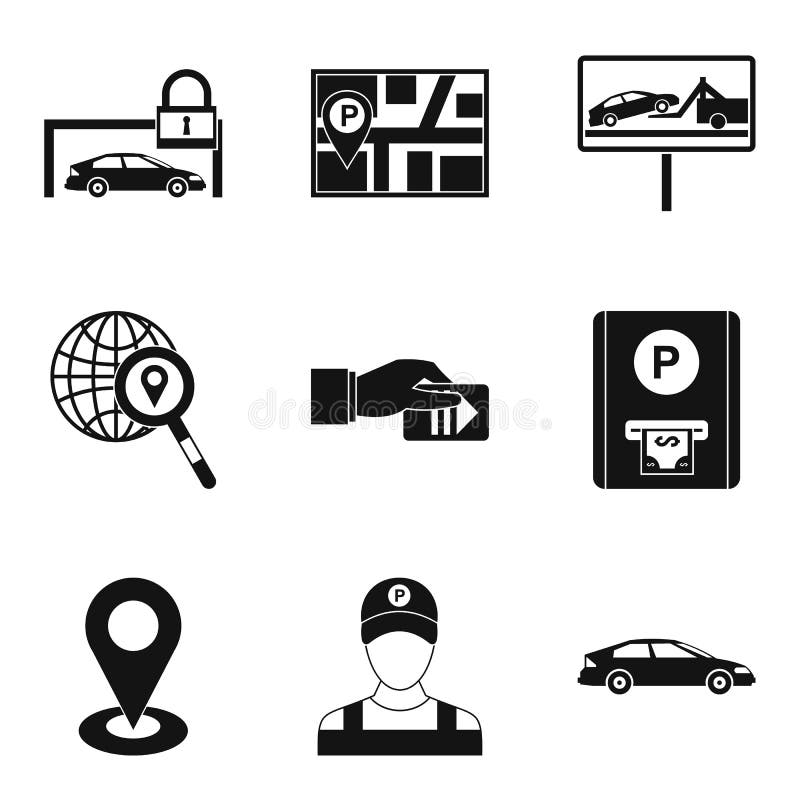 Valet Icons Set, Simple Style Stock Vector - Illustration of pump ...