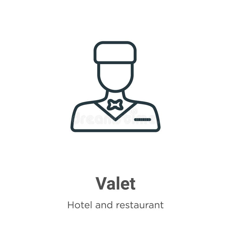 Valet Outline Vector Icon. Thin Line Black Valet Icon, Flat Vector ...