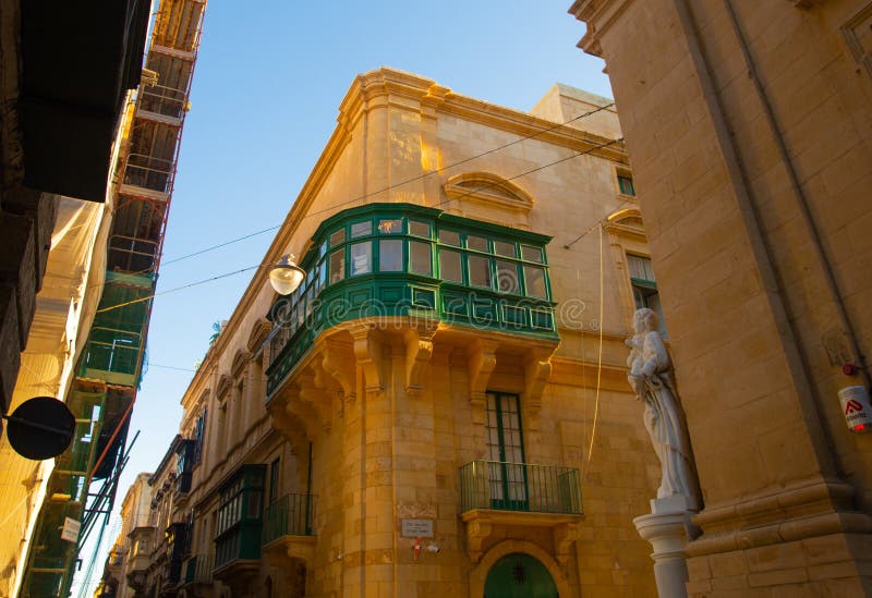 Valetta, Malta - 12 16 22: Traditional Maltese Balconies in Sunny Day ...