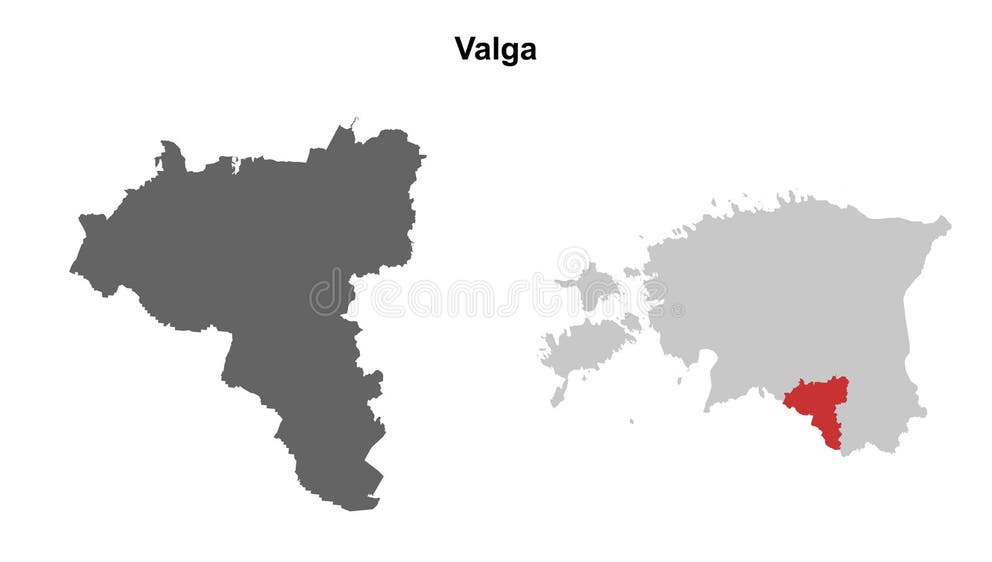 Valga outline map stock vector. Illustration of estonia - 378862973
