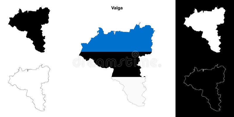Valga outline map stock vector. Illustration of valga - 334691070