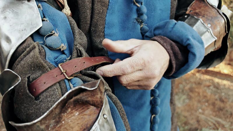 Medieval Knight Puts on Clothes and Armor Stock Video - Video of ...