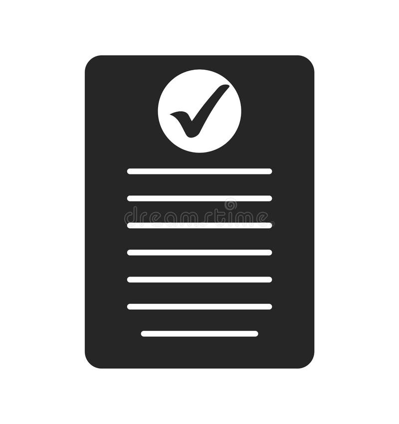 Valid Document Line Icon. Approved Document Vector Illustration ...