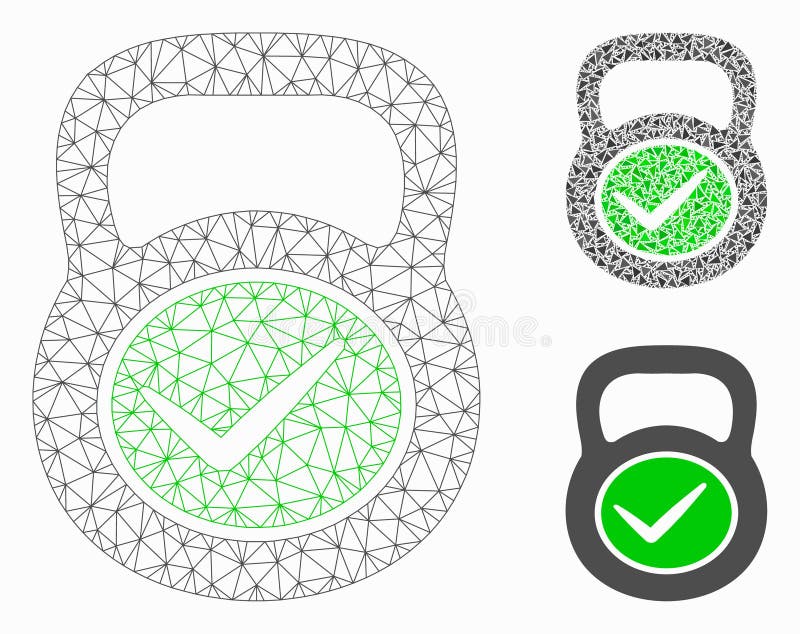 Valid Iron Weight Vector Mesh 2D Model and Triangle Mosaic Icon Stock ...