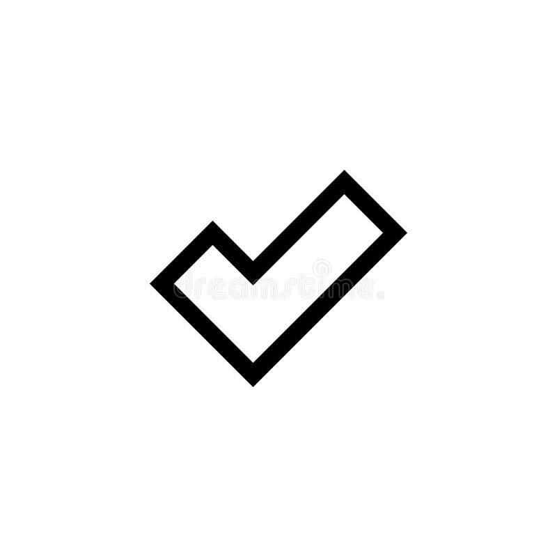 Valid Seal Icon. Black Thick Tick. Flat OK Sticker Icon Stock ...